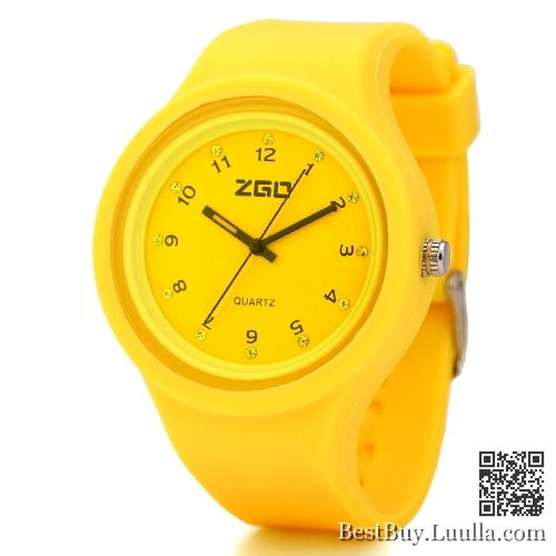 Women Wristwatch Silicone Crystal Jelly Rubber Bracelets 6color Sports ...