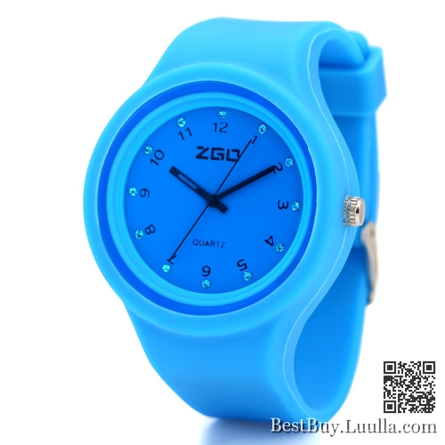 Women Wristwatch Silicone Crystal Jelly Rubber Bracelets 6color Sports ...