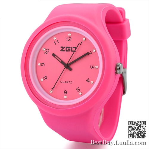 Women Wristwatch Silicone Crystal Jelly Rubber Bracelets 6color Sports ...