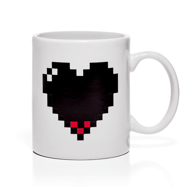 Geek Pixel Heart Morphing Mug Love Ceramic Mugs on Luulla
